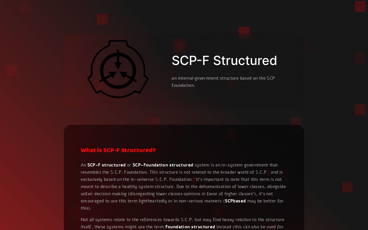 SCP-F Structured